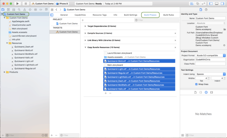 Common Mistakes With Adding Custom Fonts to Your iOS App : CodeWithChris
